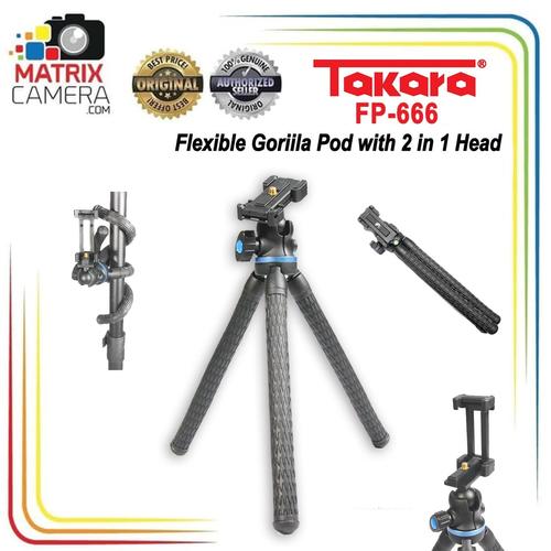 Jual TAKARA FP-666 Flexible Gorilla Pod with 2 in 1 Head - Jakarta ...