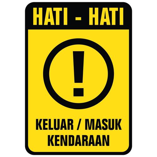 Jual RAMBU PLANG SIGN HATI HATI KELUAR MASUK KENDARAAN - 35X50CM - Kota ...