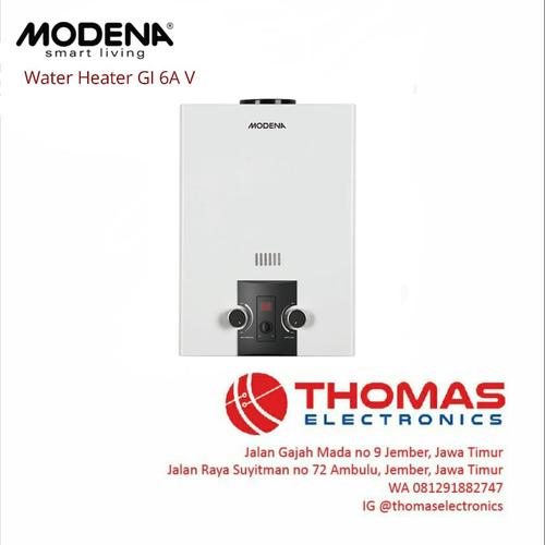Jual Water Heater Modena GI 6 AV - Pemanas Air Gas Modena - Kab. Jember - Thomas Elektronik ...