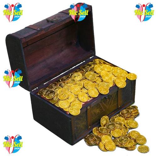 Jual PR007 Koin Emas Mainan Gold Coin Bajak Laut Mermaid - Paket isi 10 ...