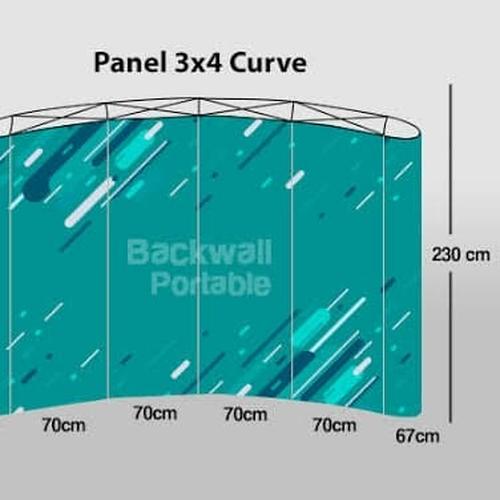 Jual Backwall Portable 3x3 Stand Display Backdrop Banner Curve - tanpa ...