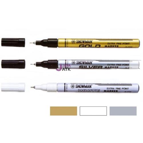 Jual Spidol Snowman Extra Fine Marker SPIDOL PERMANEN PUTIH EMAS SILVER ...