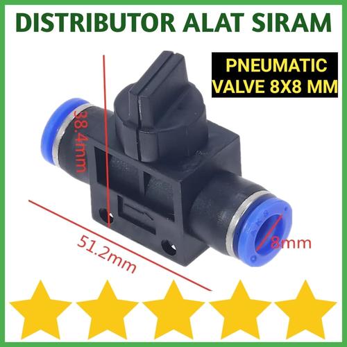 Jual PNEUMATIC HAND VALVE 8 X 8MM QUICK FITTING CONNECTOR KRAN SELANG ...
