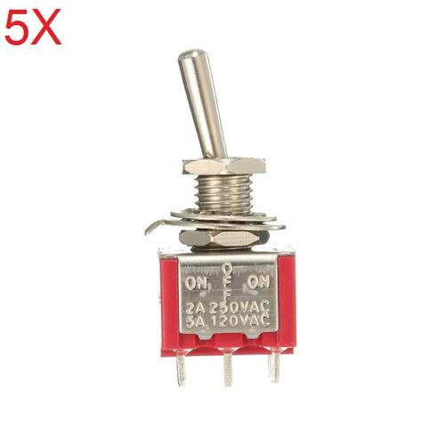 Jual 5pcs Red Toggle Switch DPDT On-Off-On 6 PINs 3 Position 5A - Kab ...