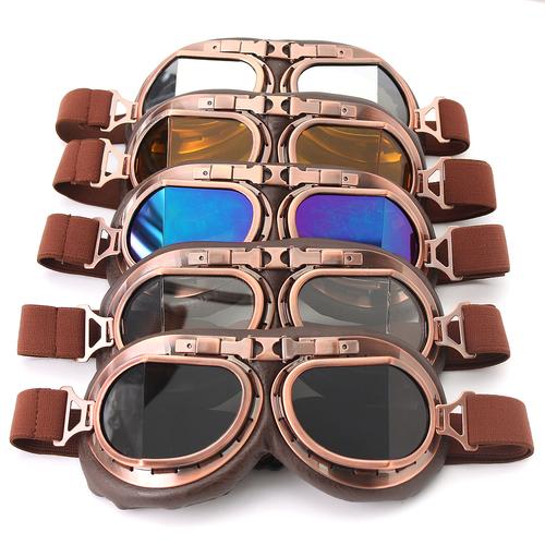 Jual Vintage Pilot Helmet Steampunk Copper Motorcycle Scooter - Kab ...