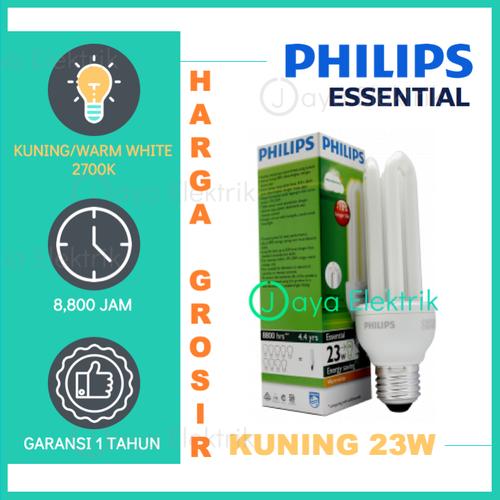 Jual Philips Essential 23W Kuning Warm White E27 - Lampu Hemat Energi ...