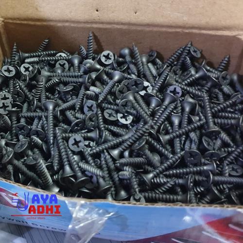 Jual Skrup Gipsum 6x1 Sekrup Gypsum Taping Drywall Kepala Rata FH Hitam - per dus +/-100g - Kota ...
