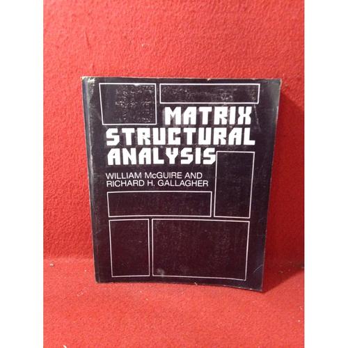 Jual Buku original matrix structural analysis - william mcguire and ...