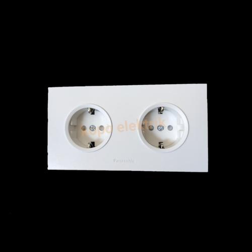 Jual Panasonic Double Stopkontak Tanam 2 Gang Style White Minimalis ...