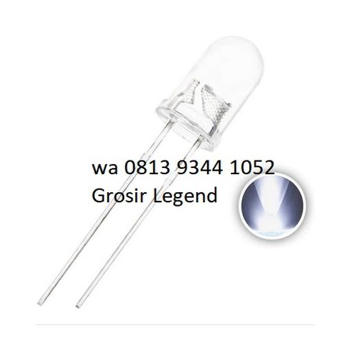 Jual Lampu led diode led bulat putih transparan 5 mm nyala putih - Kab ...