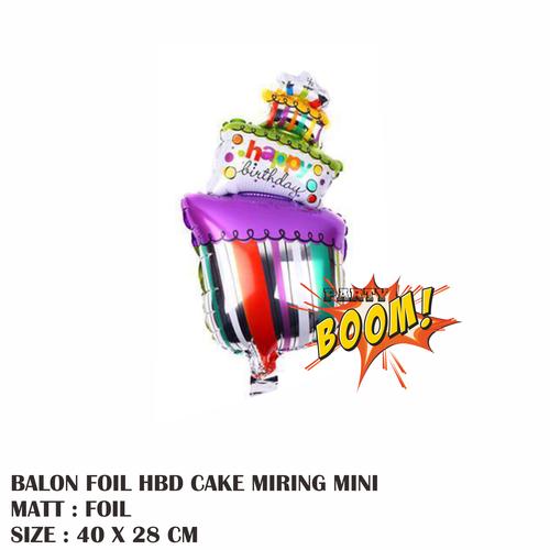 Jual Balon Foil Happy Birthday / Balon Foil HBD Cake Miring MINI ...