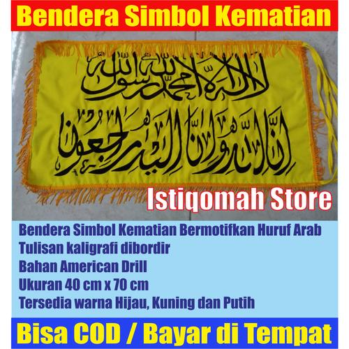 Jual Bendera Simbol Kematian Warna Kuning Full Bordir Bertulisan ...