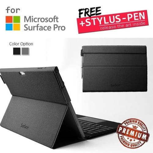 Jual Microsoft Surface Pro 4 5 6 7 Premium LOGO Flip Book Cover Case ...