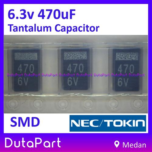 Jual 470uF 6.3V 470 uF NEC Tokin Tantalum Kapasitor Capasitor SMD D7343 ...