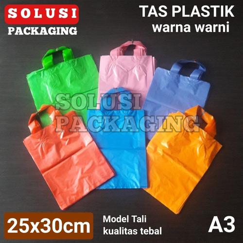 Jual TAS PLASTIK WARNA 25x30CM TALI/KANTONG PLASTIK PACKING BAG TAS ...