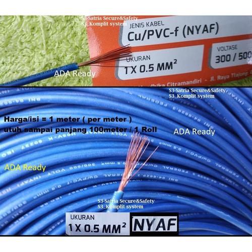 Jual Biru NYAF 0,5 mm2 Kabel Listrik serabut 1 jalur 0,5mm 0.5 mm 0.5mm ...