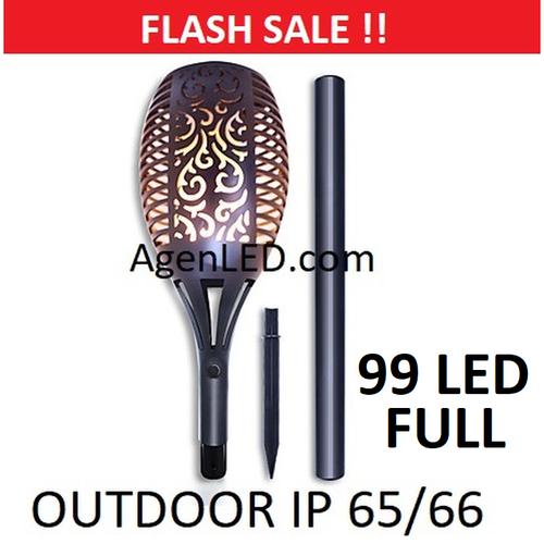 Promo Lampu Taman Obor Api Tancap LED tenaga matahari Solar Panel torch ...