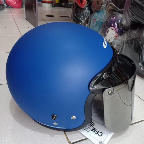 Jual helm cargloss police blue doff plus kaca flat/cembung - Kota ...