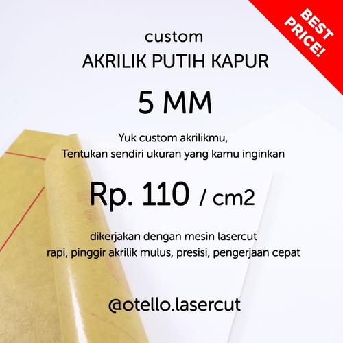 Jual Akrilik 5 MM Putih Kapur | Potongan Custom | Pemotongan Pakai ...