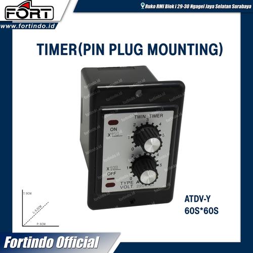 Jual Timer Pin Plug Mounting ATDV-Y 60S 220VAC 50HZ MERK FORT Bukan ...