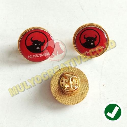 Jual Bross Pin Model Bulat Ukuran 2 Cm - Pin Logo Partai PDIP Bulat 2 ...