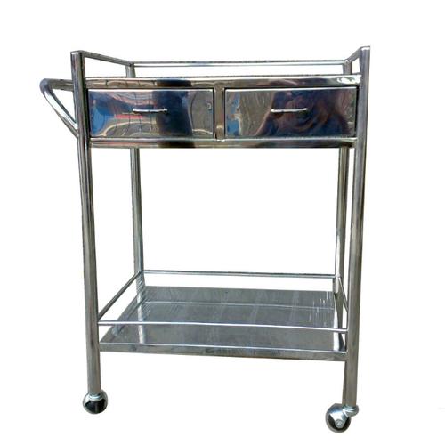Jual Trolly Instrumen 2 Susun - Meja Dorong - Bahan Stainless Dgn Laci ...