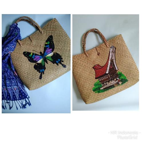 Jual tas purun Lukis kupu-kupu dan rumah toraja 1901 - Kota Malang ...
