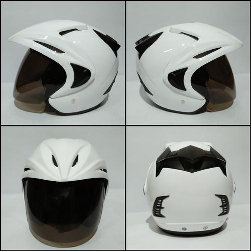 Jual Helm Half Face Putih Polos Thi Solid SNI - Kaca Hitam - Kota ...