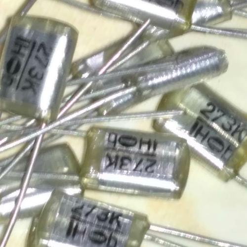 Jual kapasitor 27nf 27n 273j 50v capacitor feeder kertas film - Kota ...