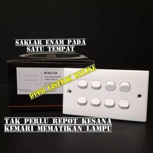 Jual BOSS / Saklar Seri 8 Gang 1 Way Switch BOSS 10A 250V / BT38/1/2A ...