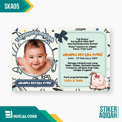 Jual SKA05 Stiker Label Syukuran Aqiqah Kelahiran Anak - Kota Medan ...
