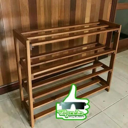 Jual Rak sepatu kayu 4 susun bisa juga untuk rak buku kayu serbaguna ...