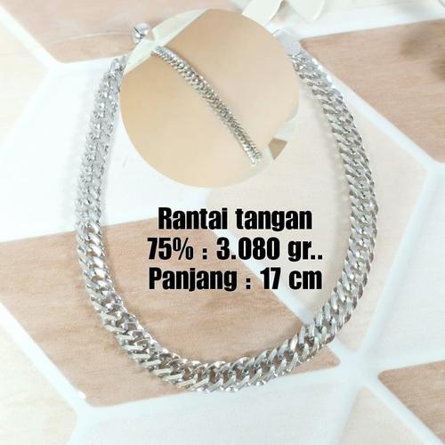 Jual Rantai Tangan Emas / Mas Putih 75% Berat 3.080 Gram Panjang 17Cm ...