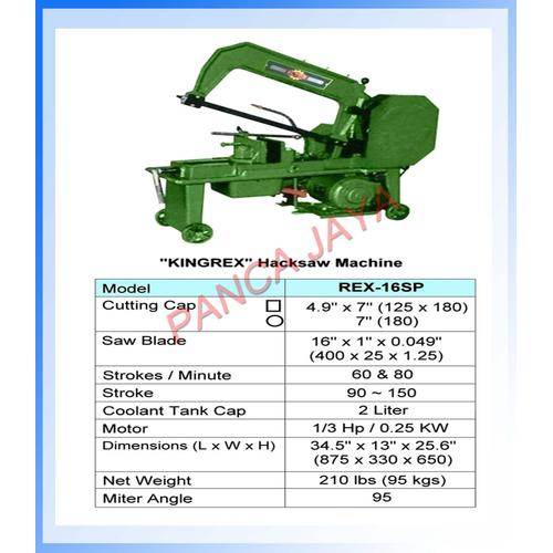 Jual KINGREX HACKSAW REX-16SP MESIN POTONG PIPA BESI AS BESI GERGAJI ...