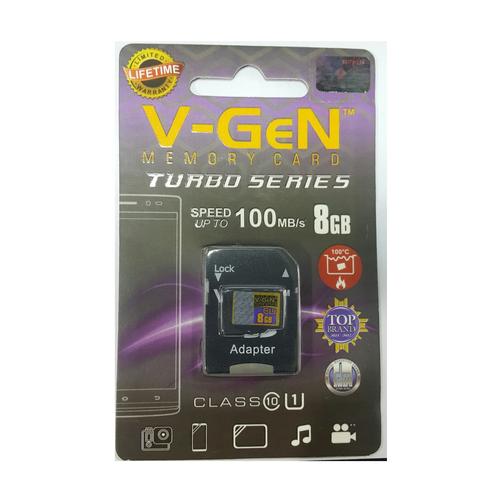 Jual MicroSD V-GeN Turbo 8GB + Adapter Class 10 Memory Card Micro SD ...