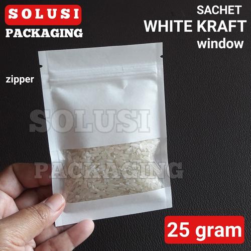 Jual SACHET 25 GR WHITE KRAFT WINDOW/PLASTIK KLIP PLASTIK AKSESORIS ...