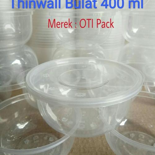 Jual Thinwall 400 ml Bulat Food Container Box Kotak Makan Plastik ...