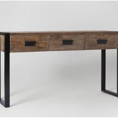 Jual meja laci rustic jati belanda kaki besi holo model industrial ...