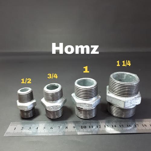 Jual Galvanis/Galvanise Double Nepel 1/2" inch in/D N Besi/Dobel Neppel ...