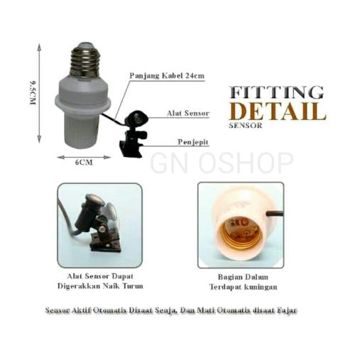Jual Fitting Lampu Sensor Cahaya Automatic Fiting Piting Pitting ...