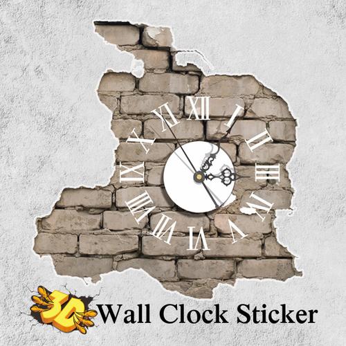Jual PAG STICKER 3D Wall Clock Decals Breaking Cracking Wall Sticker ...