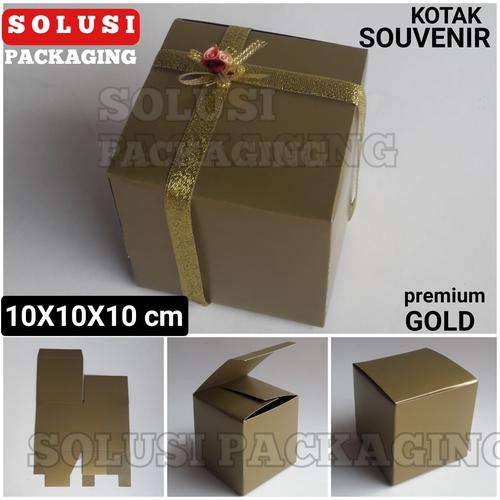 Jual KOTAK SOUVENIR 10X10X10 GOLD/GIFTBOX KOTAK KADO AKSESORIS KARDUS ...