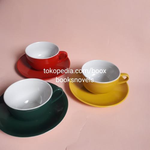Jual Cangkir Kopi Cup Warna Merah Kuning Hijau Botol Porcelain Keramik ...