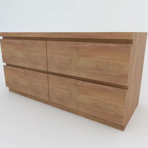 Jual lemari ruang tamu drawer laci kayu jati belanda natural putih ...