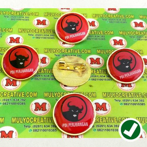 Jual Pin Partai PDI Perjuangan - Pin Logo PDIP Model Bulat 3 Cm - Kab ...