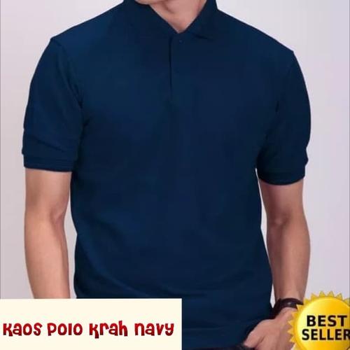 Jual KAOS POLO NAVY BLUE KAOS POLO BIRU DONKER KAOS POLOS KRAH MURAH ...