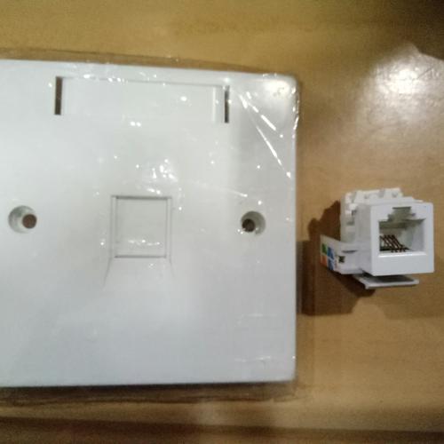 Jual faceplate outlet telepon 1 hole lengkap modular dan outbow ...