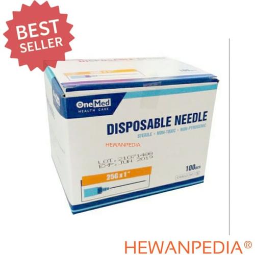 Jual Disposable Needle One Med 25G x 1 inch Jarum Onemed 1 Box 25 G ...