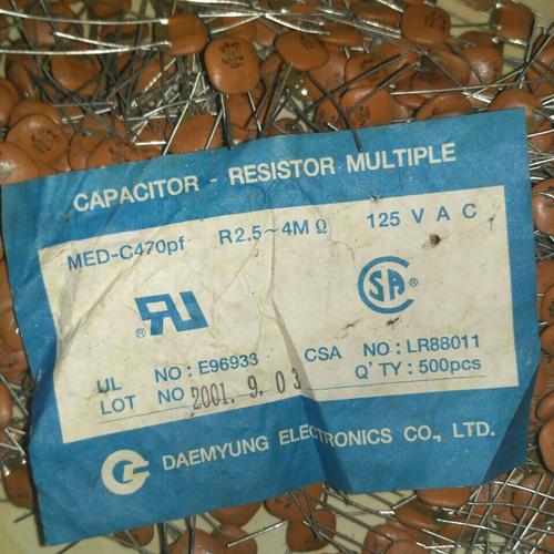 Jual kapasitor 471 470pf 125vac multiple resistor 2.5m-4m preamp tone ...