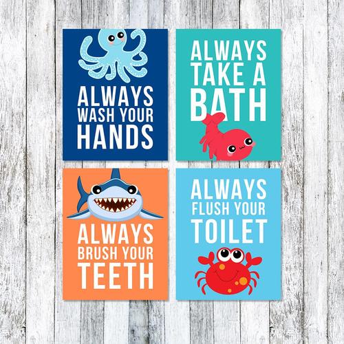 Jual Seaworld Toilet Rules Set / Toilet Sign / Bathroom Rules / Poster ...
